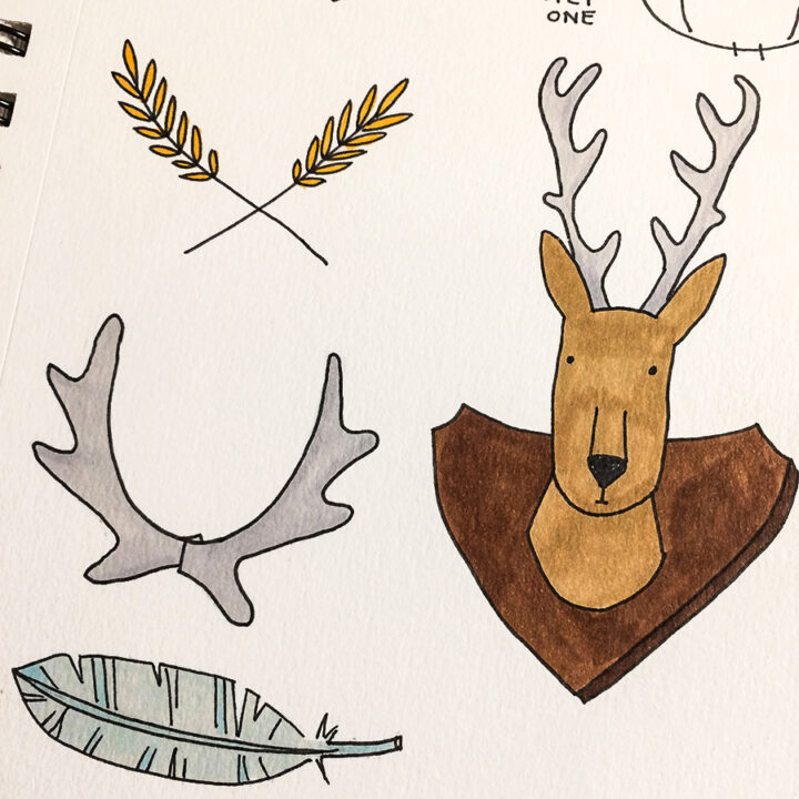 How to Draw Antlers in 4 Easy Steps - BulletJournalJunkie.com