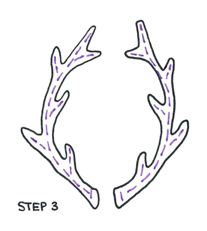 How to Draw Antlers in 4 Easy Steps - BulletJournalJunkie.com