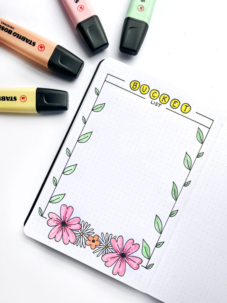 Bucket List Template | Free Bullet Journal Layout Printable - Bullet ...
