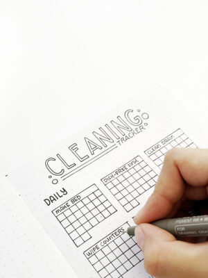Cleaning Tracker Template | Free Bullet Journal Layout Printable ...