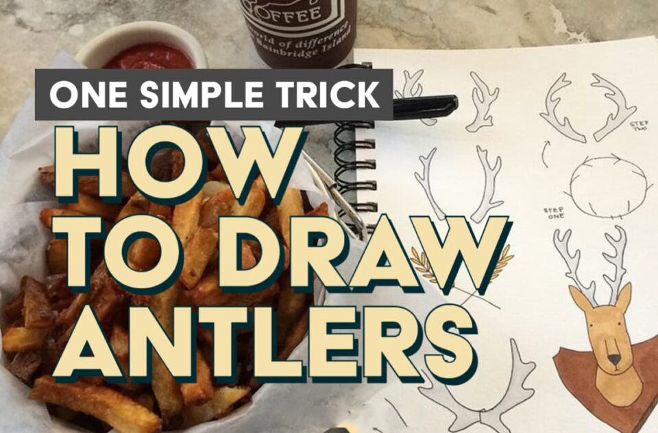 How to Draw Antlers in 4 Easy Steps - BulletJournalJunkie.com