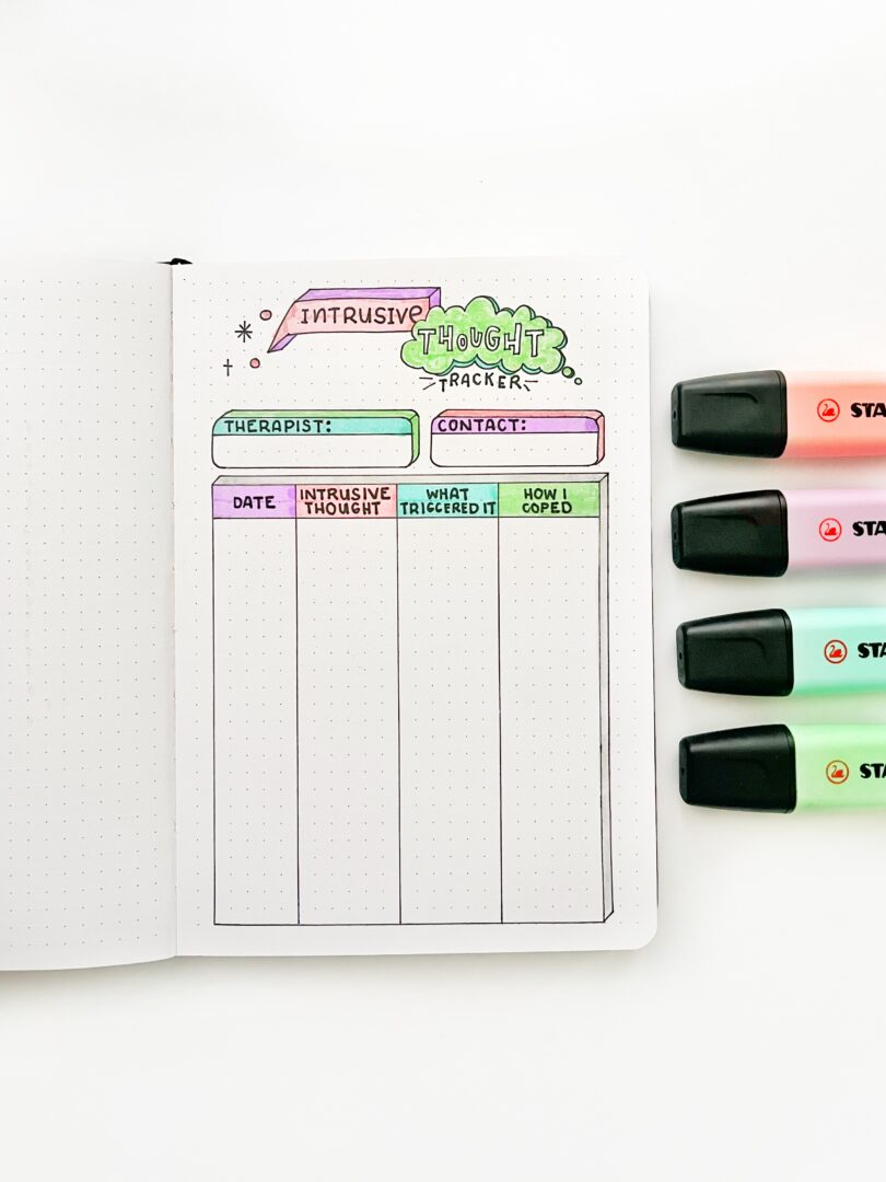 Intrusive Thought Tracker Template | Free Bullet Journal Layout ...